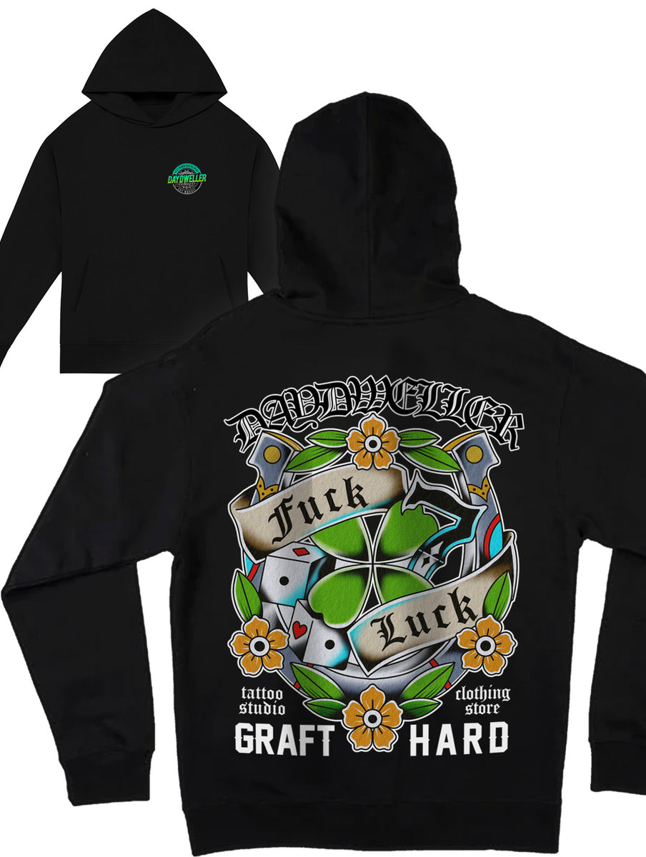 'F*ck Luck, Graft Hard' Heavyweight Hoodie – Day Dweller
